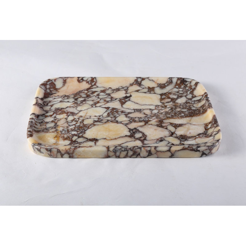 Winston Porter Guein Rectangle Natural Marble Tray,Calacatta Viola & Reviews | Wayfair